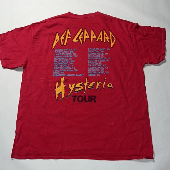 Def Leppard | Tops | Def Leppard Hysteria Distressed Graphix Red Womens ...